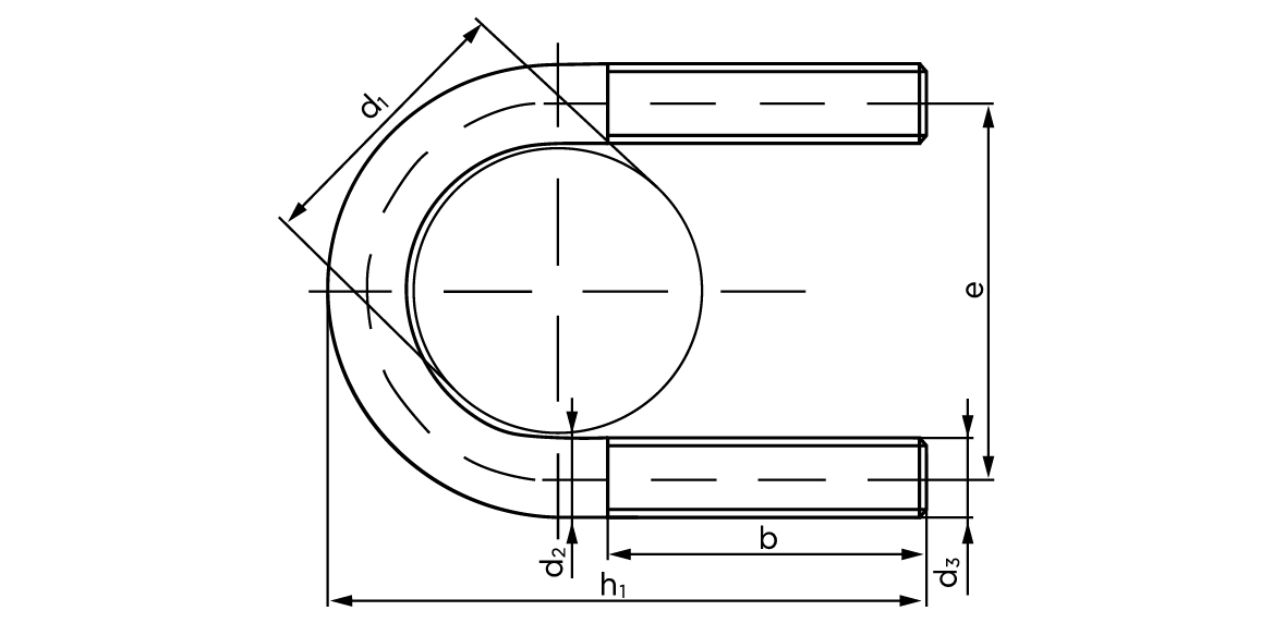 U-Bolt DIN 3570 Varmforzinket (Tolerance 6h) Stål Med Dobbeltsidet ...