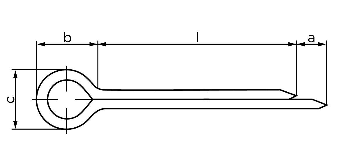 Splitter DIN 94 Messing Ø5x32 (100 Stk). Bolte.dk