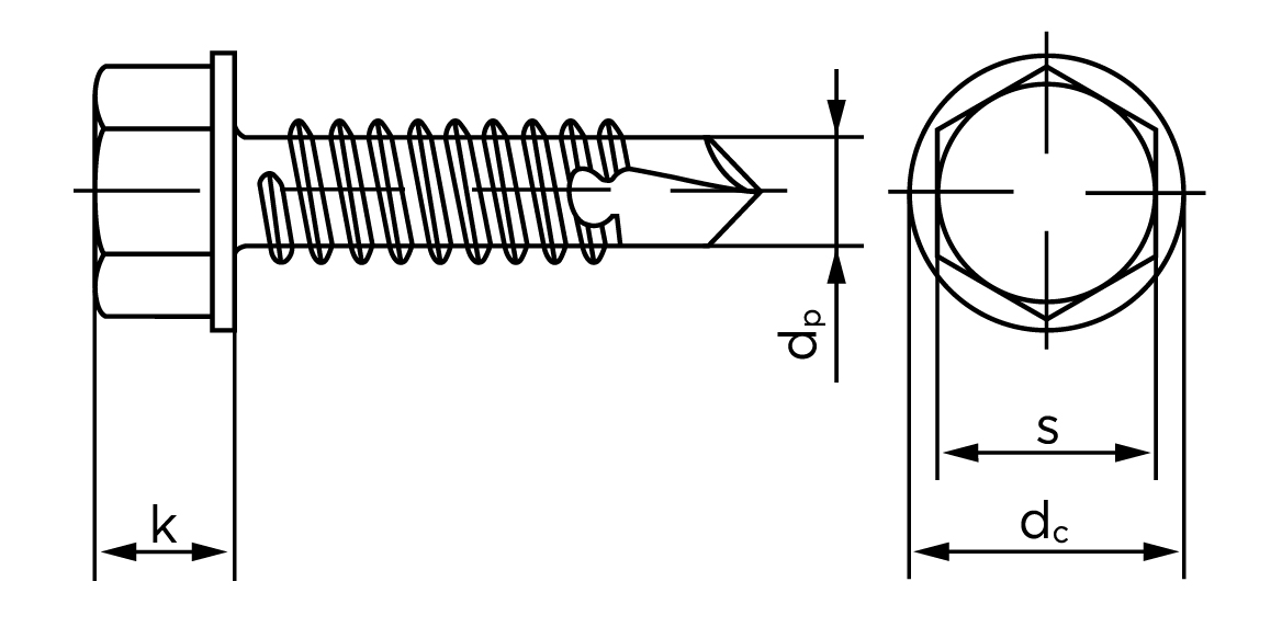 Sekskanthovedet Borskrue Med Krave ISO 15480 Elforzinket Hærdet Stål 4 ...