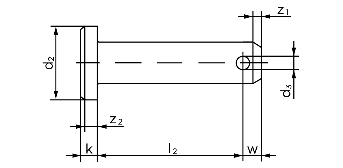 Splitbolt ISO 2341 Elforzinket Stål Hultolerance h11 Type B (Ø16x65x59 ...