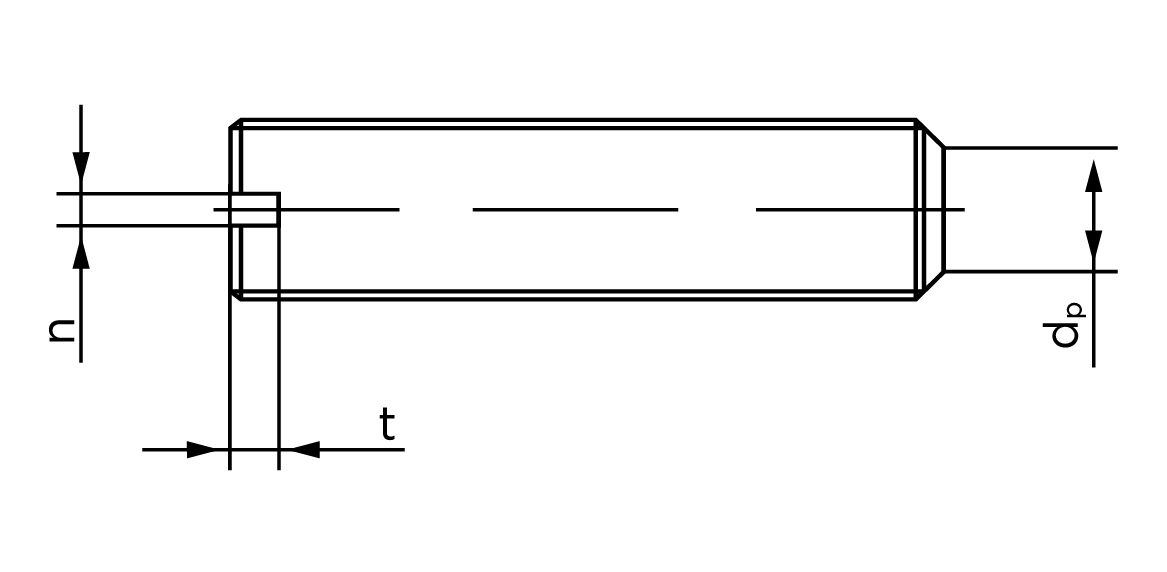 Pinolskrue Med Ligekærv ISO 4766 Rustfri A1 M3x5 (50 Stk). Bolte.dk